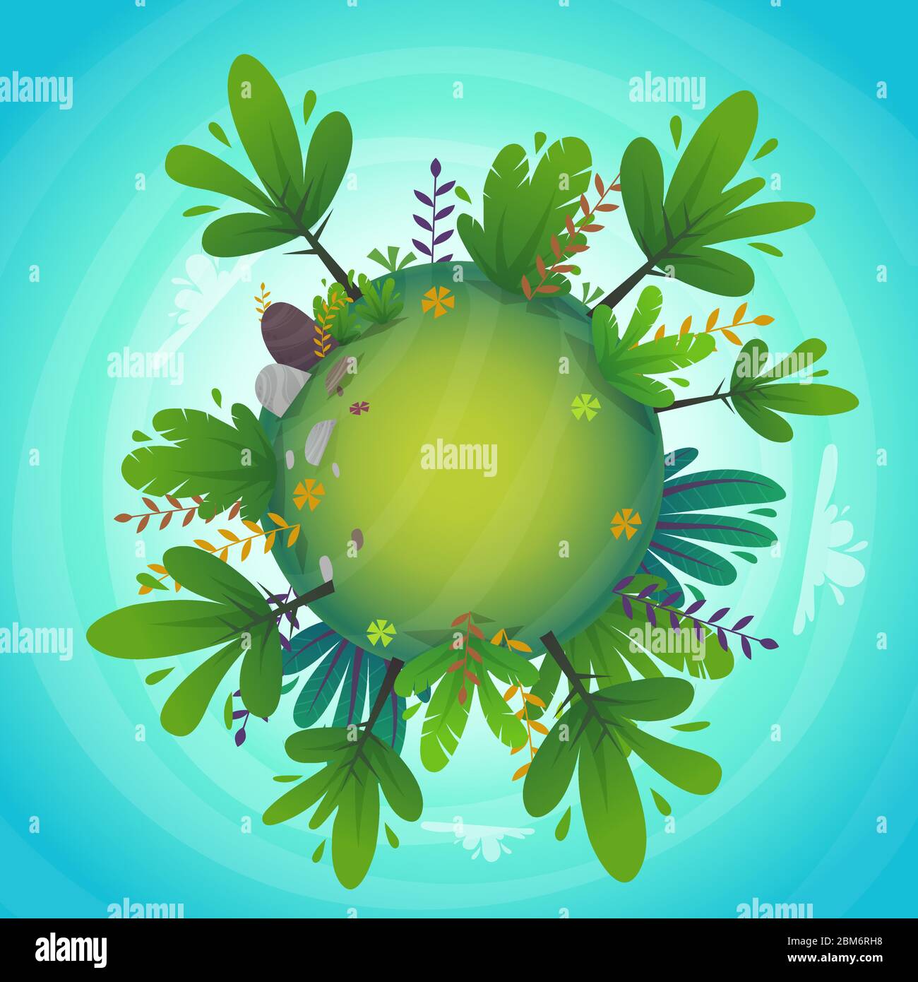 circular panorama park forest view miniature planet concept with grass ...