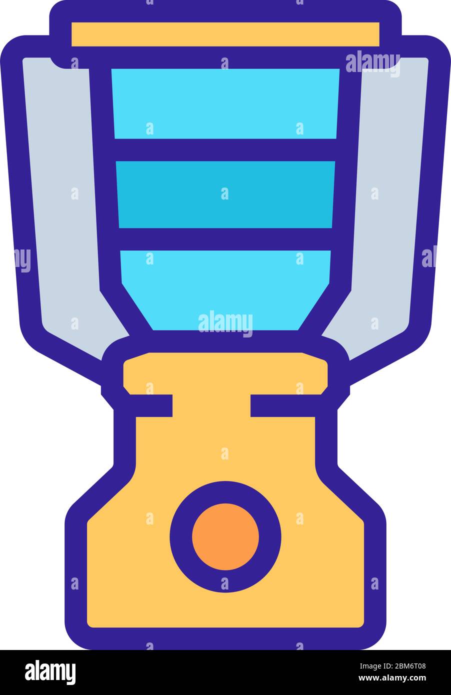 lamp with automatic power button icon vector outline illustration Stock ...