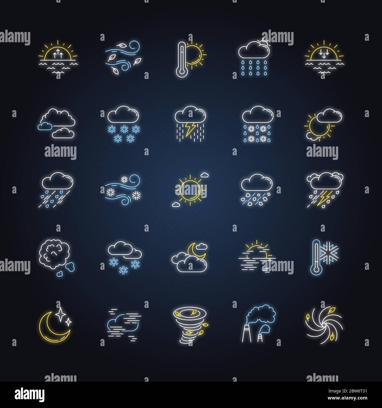 Weather neon light icons set Stock Vector Image & Art - Alamy
