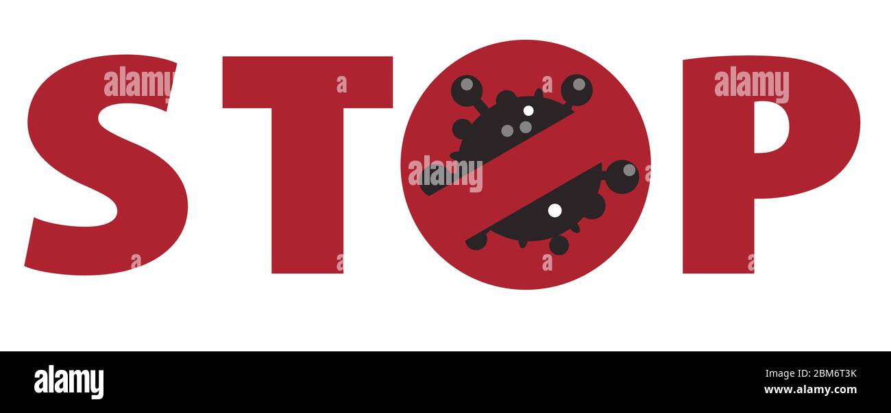 Coronavirus Icon with Red Prohibit Sign, 2019-nCoV Novel Coronavirus ...