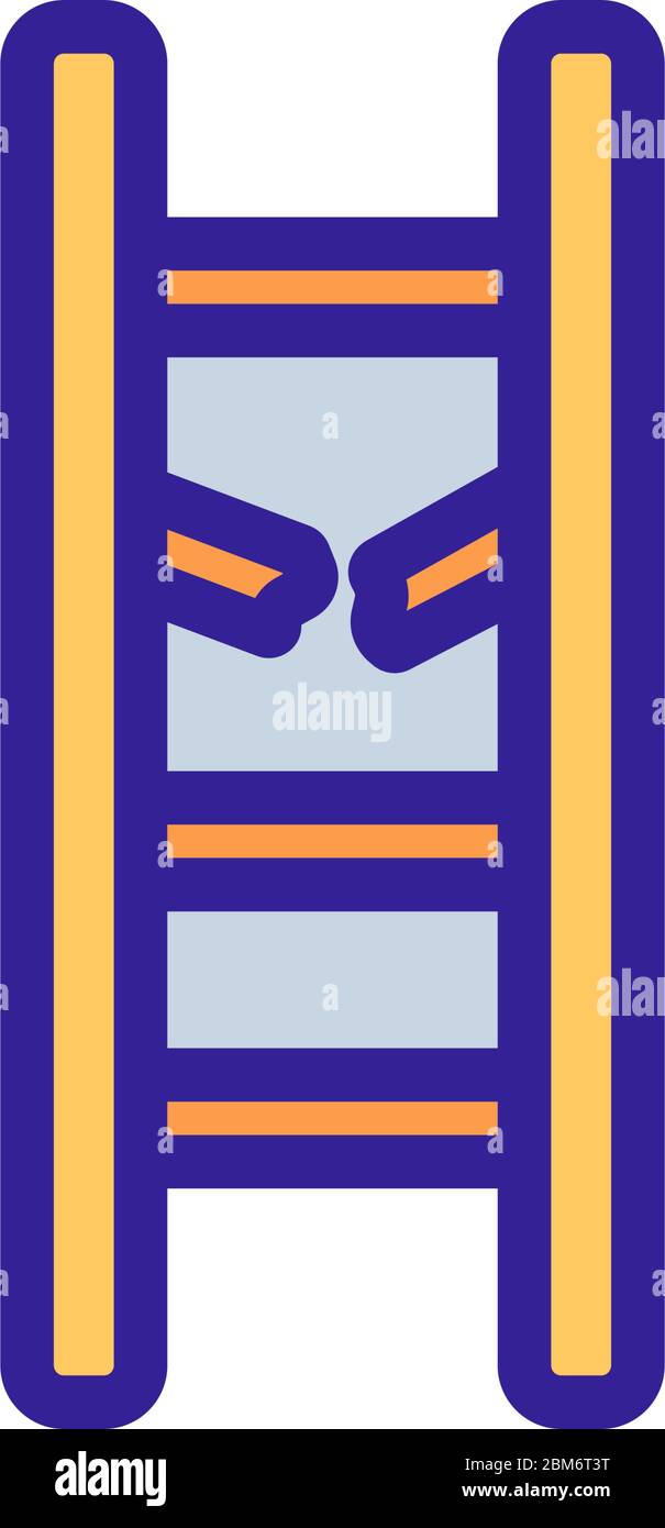 one broken stair step icon vector outline illustration Stock Vector ...