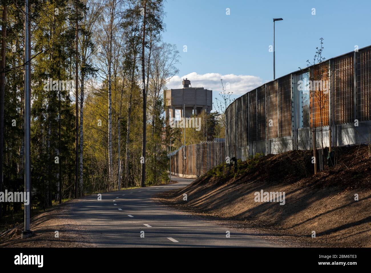 Pedestrian and cyclist road in Southern Finland city of Espoo Stock ...