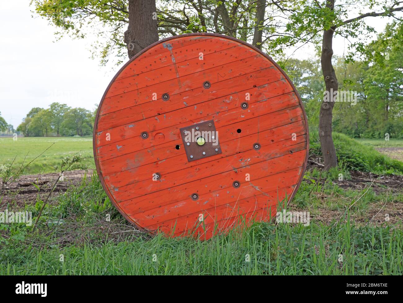 Huge roll of cable for underground cable installation, the Netherlands ...