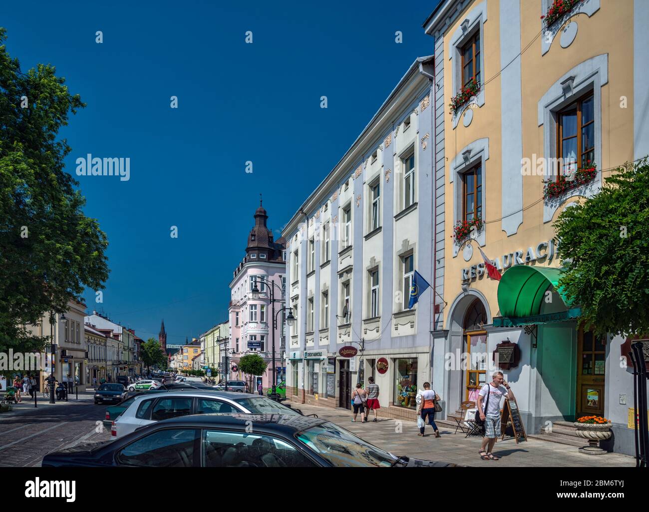 Ulica Krakowska in Tarnow, Malopolska aka Lesser Poland region, Poland ...