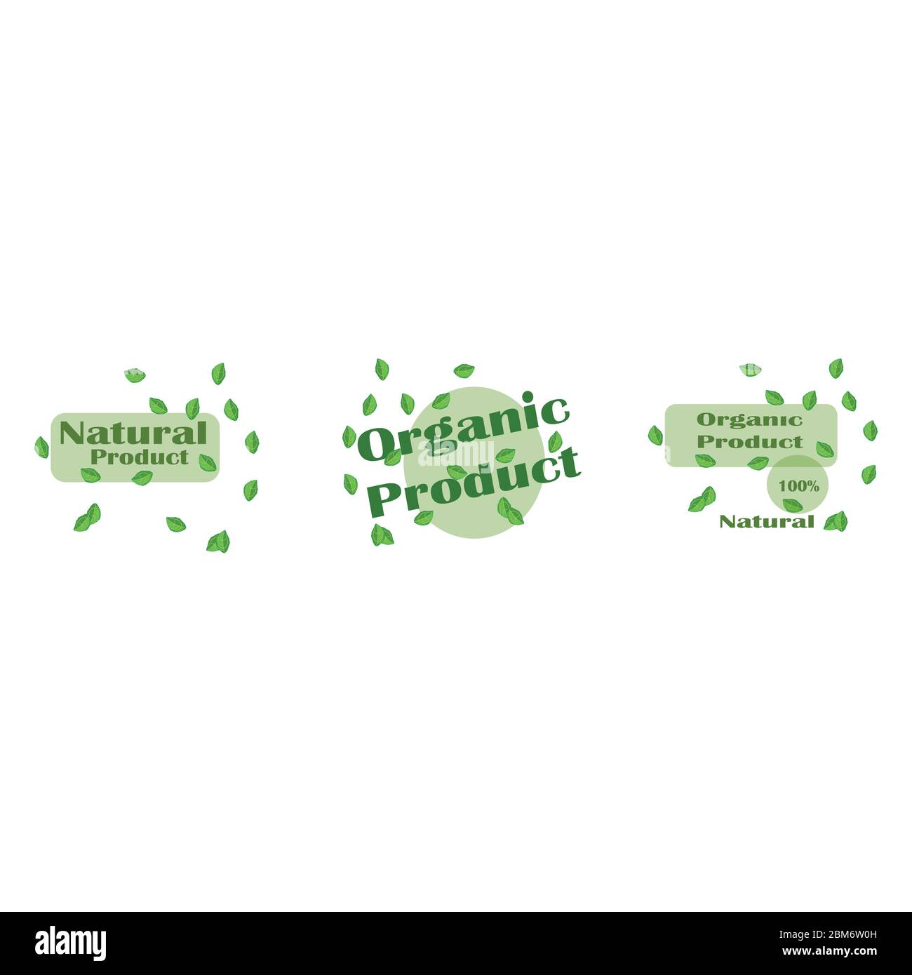 Vector set of flat design icon natural, organic product isolated Stock ...
