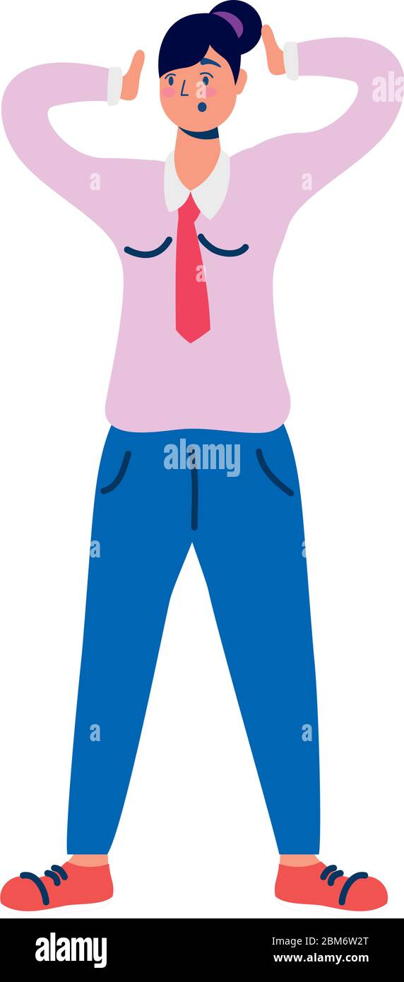 elegant business woman stressed character Stock Vector Image & Art - Alamy