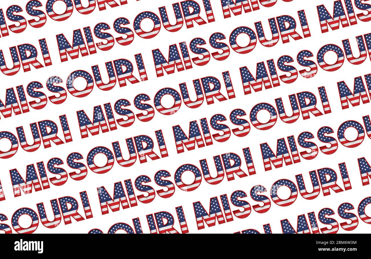 Missouri USA state stars and stripes background. 3D Rendering Stock ...