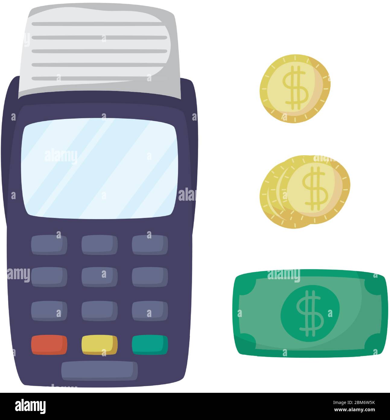 voucher machine with bills and coins dollars ecommerce Stock Vector ...