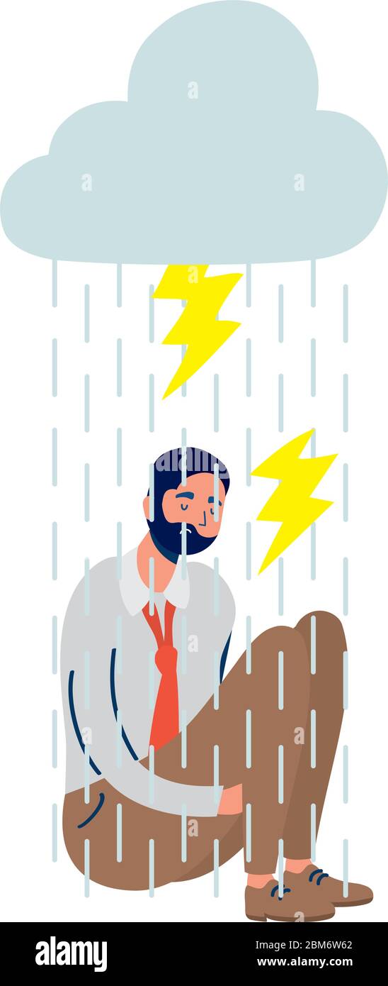 elegant business man stressed with stom rays Stock Vector Image & Art ...