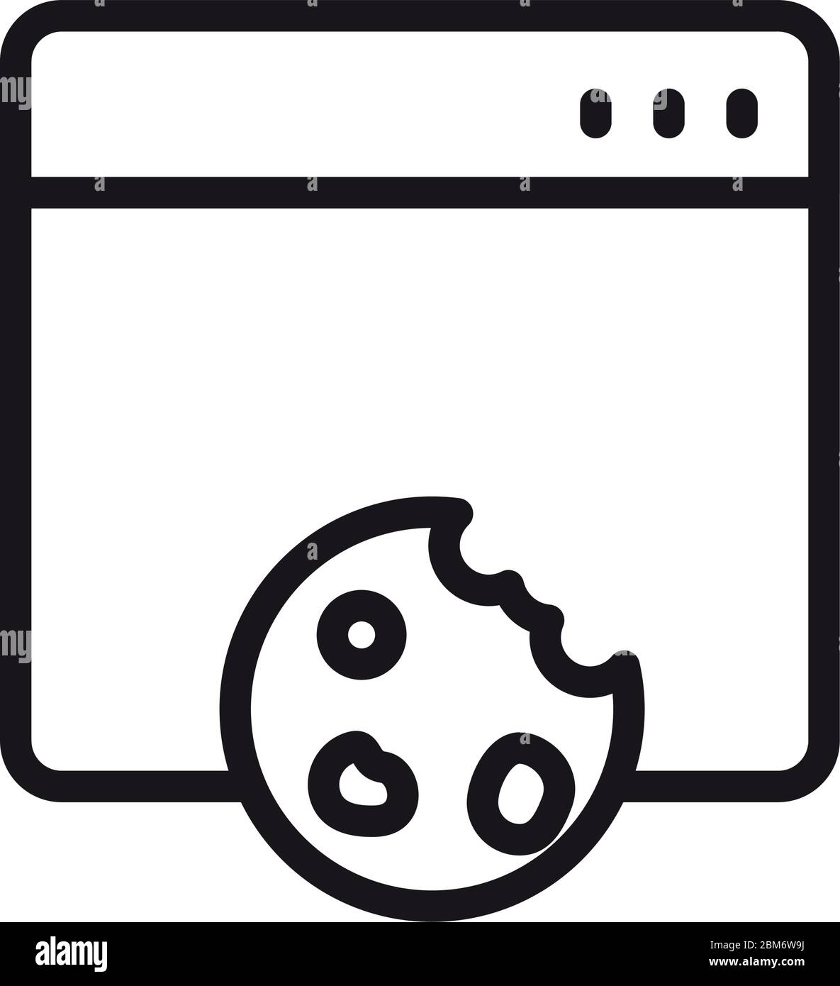 cyber security concept, cookies web page icon over white background ...