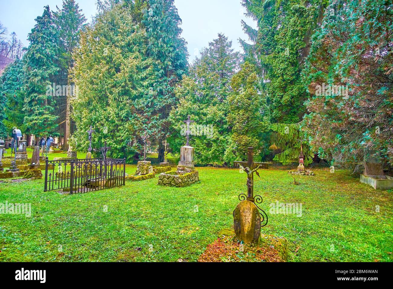 SALZBURG, AUSTRIA - MARCH 1, 2019: St Sebastian Cemetery is one of the ...