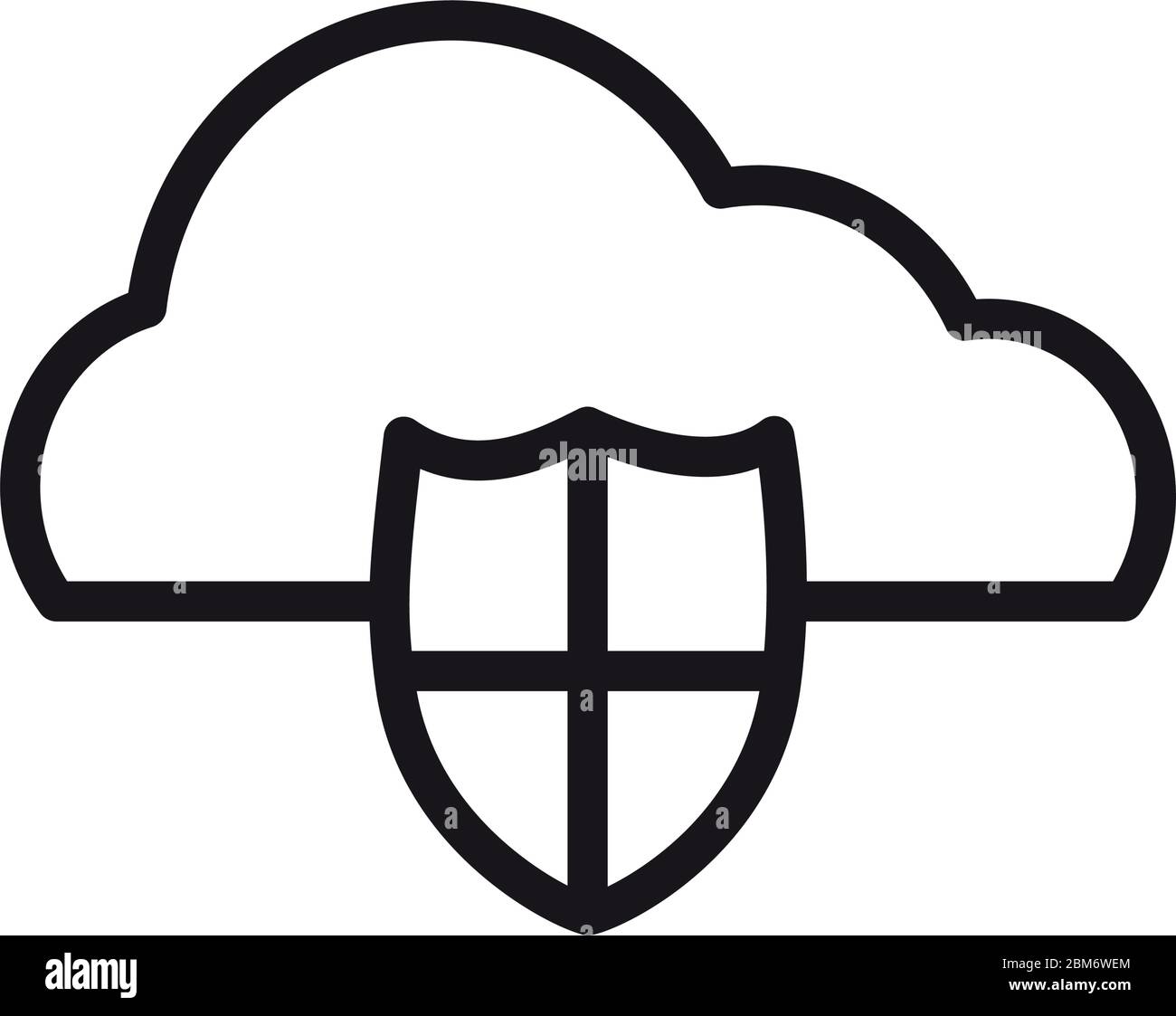 cyber security concept, cloud storage and security shield icon over ...