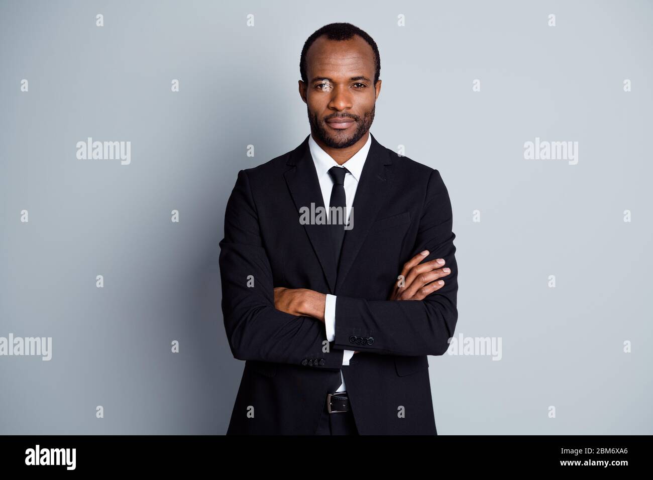 Portrait of his he nice attractive imposing classy chic content guy ...