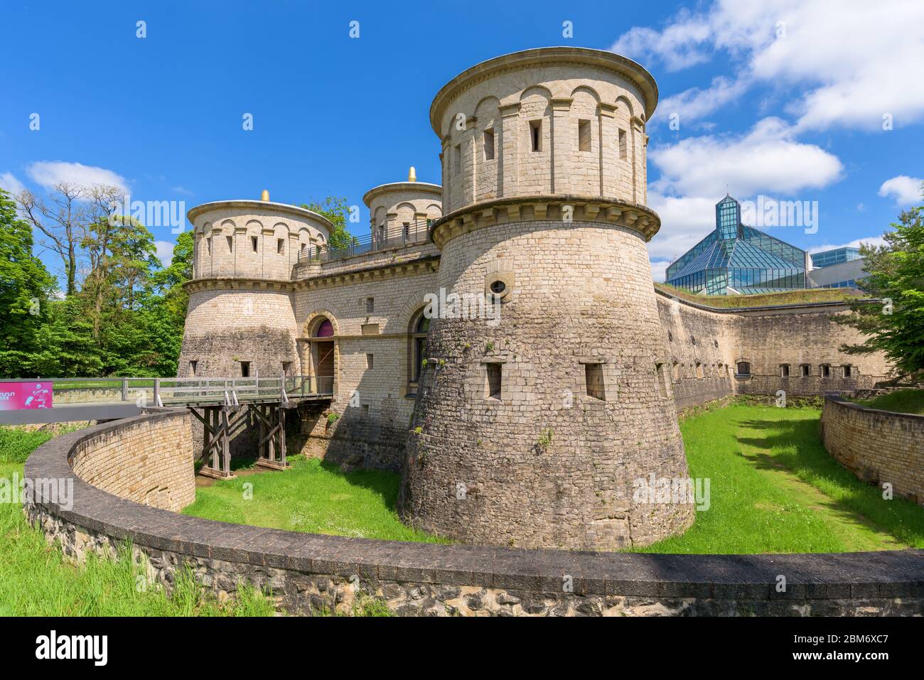 Walls and towers of the restored building of the old fortress Fort ...