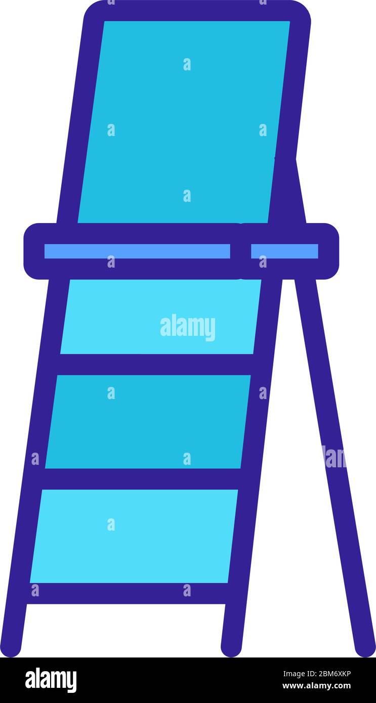 ladder with upper platform icon vector outline illustration Stock ...