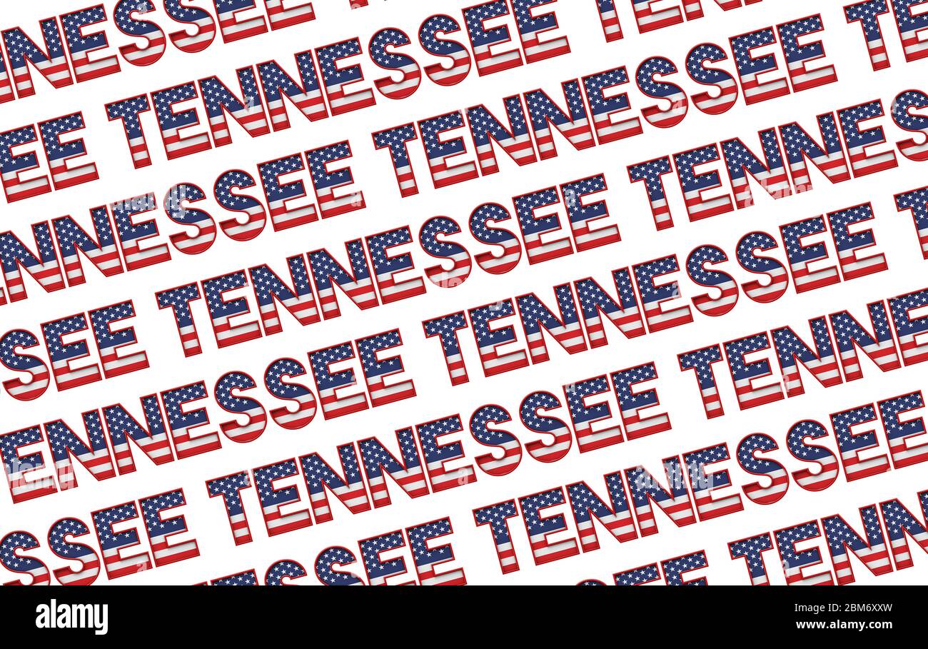 Tennessee USA state stars and stripes background. 3D Rendering Stock ...