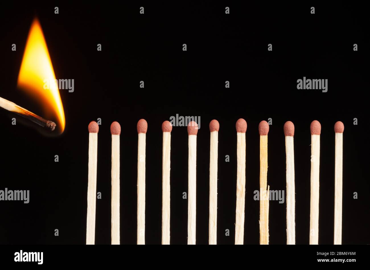 Burnt matchsticks in black background hi-res stock photography and ...