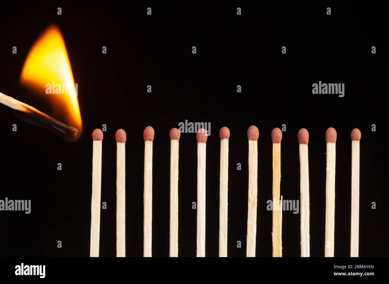 Row matchsticks burning High Resolution Stock Photography and Images ...