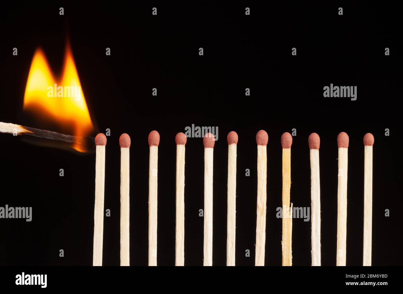 Burnt matchsticks in black background hi-res stock photography and ...