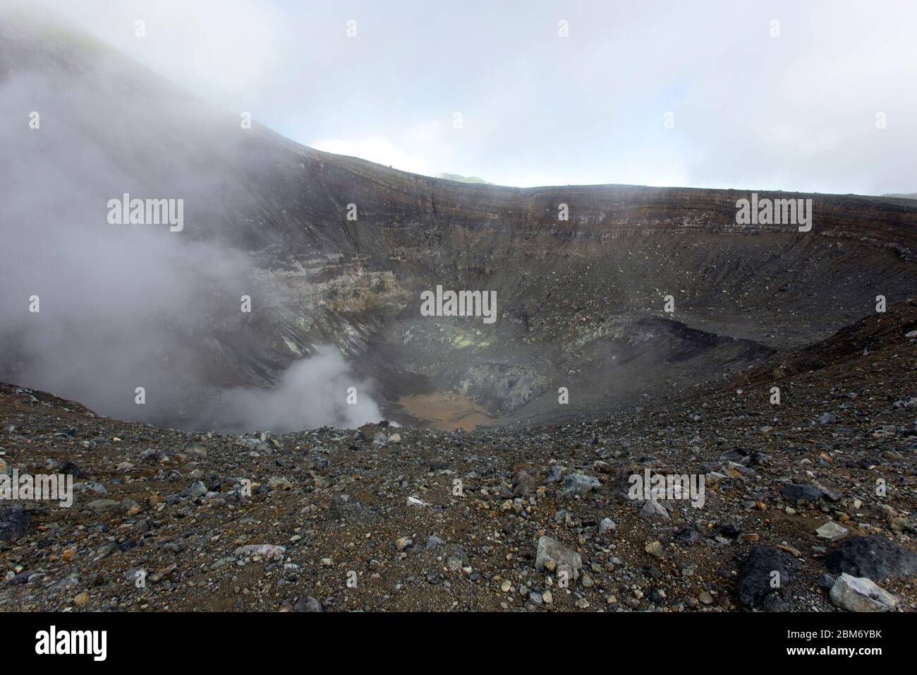 Volcano crater in activity in north sulawesi, Indonesia Stock Photo - Alamy