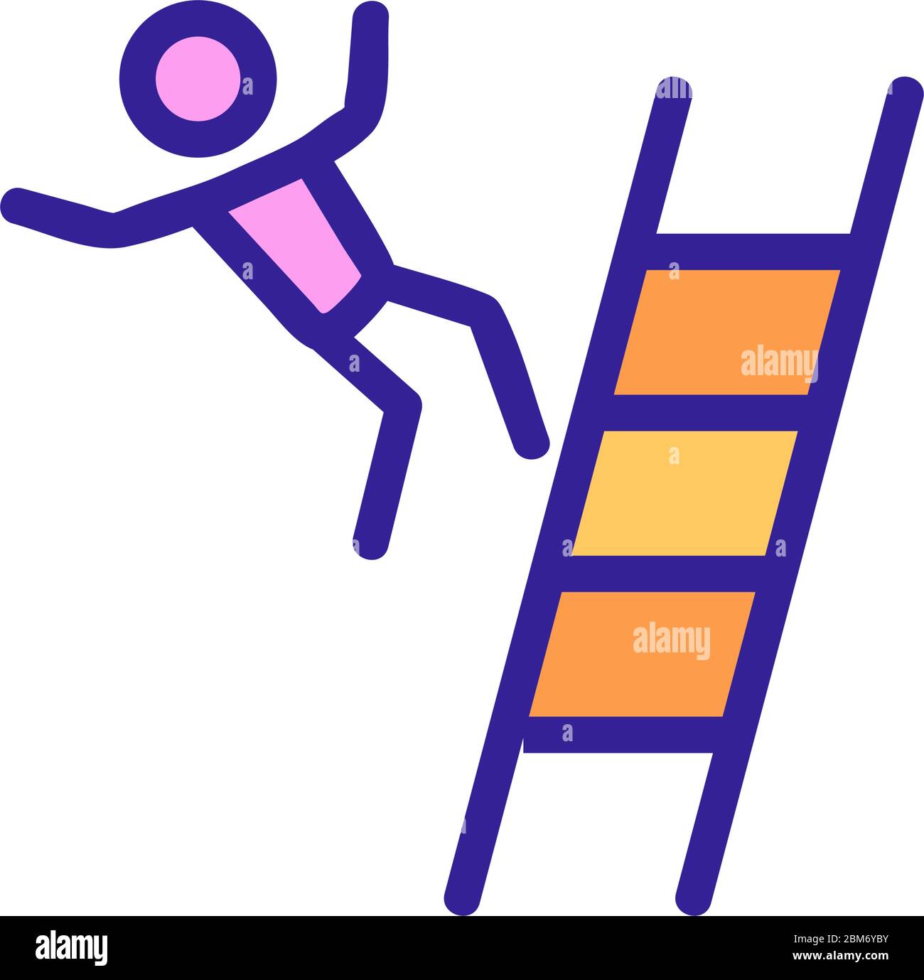 man falling from stairs icon vector outline illustration Stock Vector ...