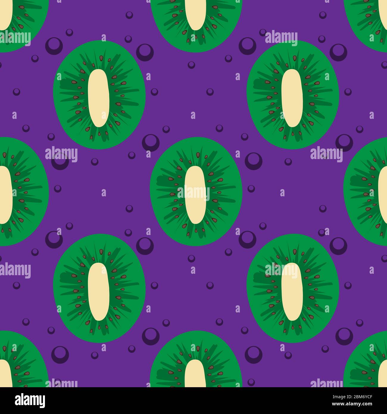 seamless kiwi pattern on a purple background. Vector image Stock Vector ...