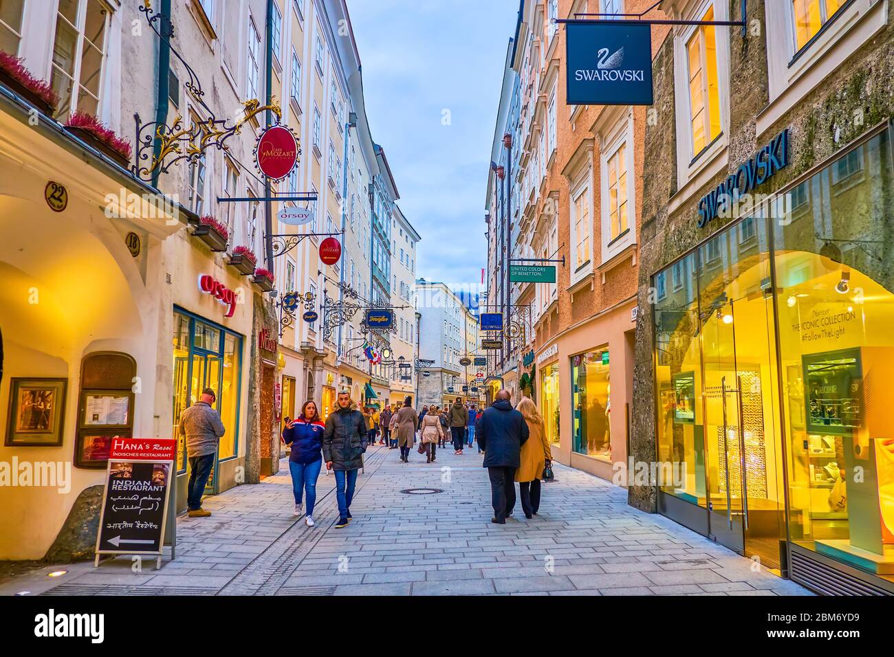 Salzburg Getreidegasse Austria Shopping High Resolution Stock ...