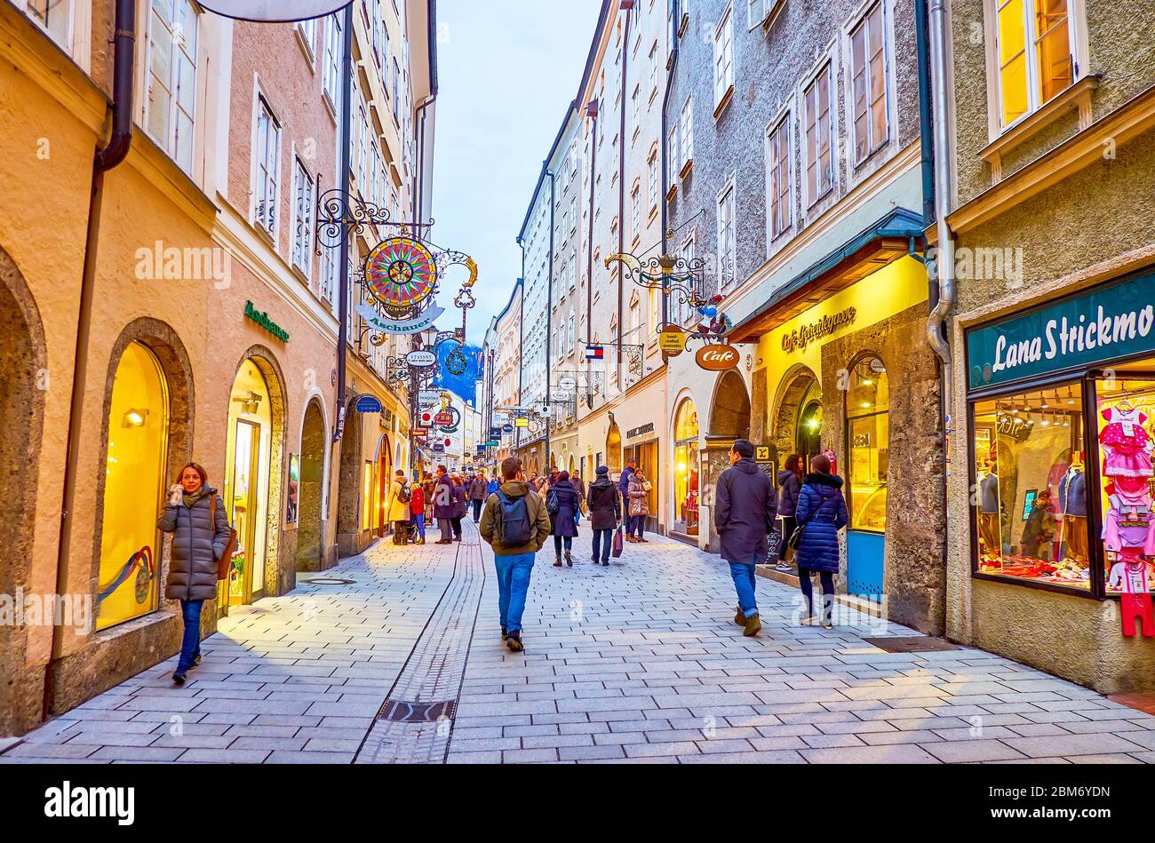Salzburg Getreidegasse Austria Shopping High Resolution Stock ...