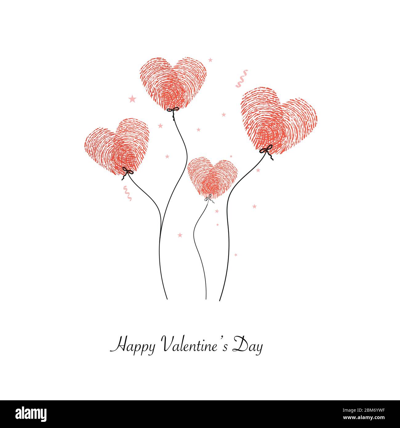 Made of heart finger print with love text. Valentine couple. Human ...