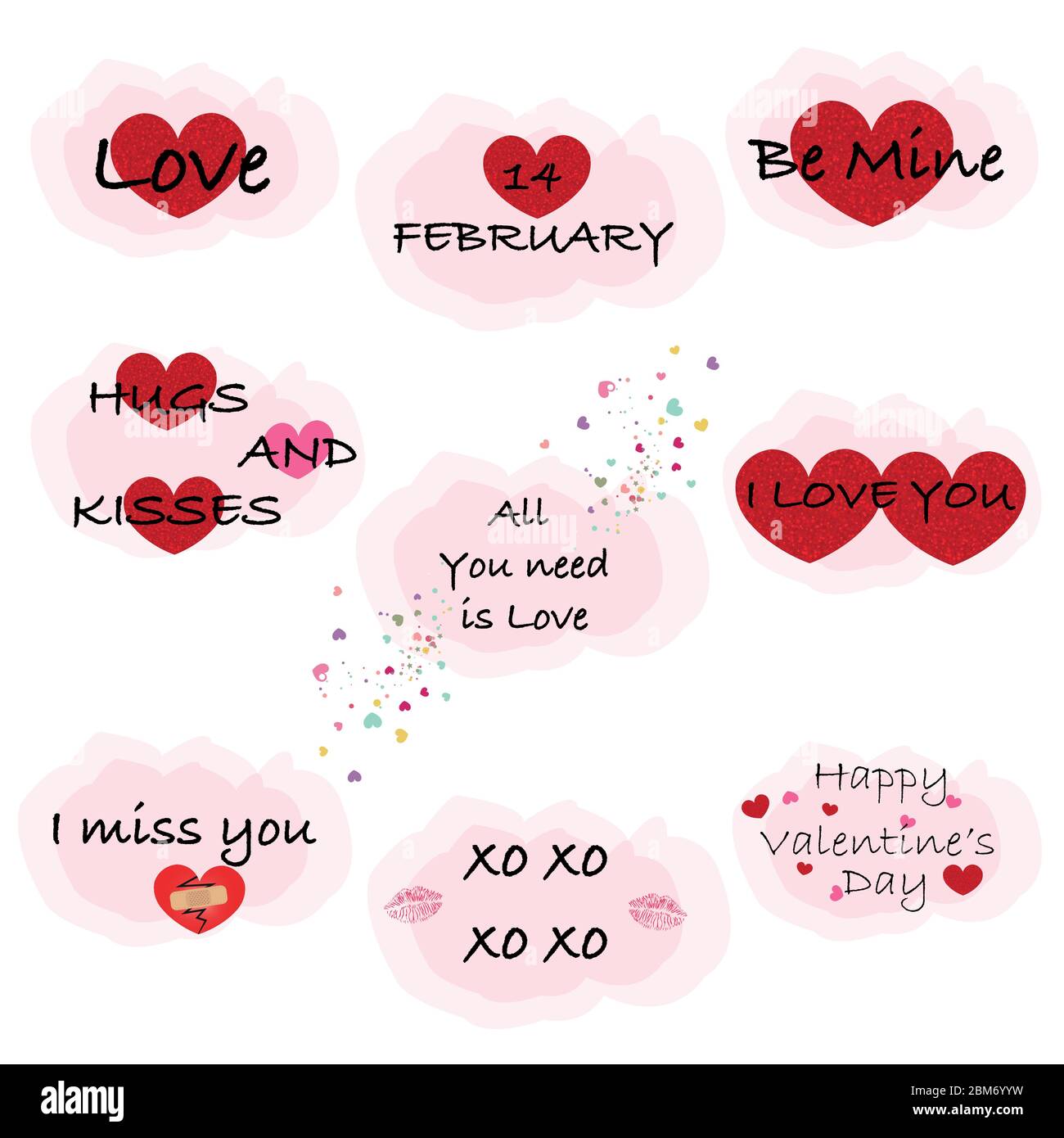 Valentine's day card collection. Valentine's Day set, labels, emblems ...