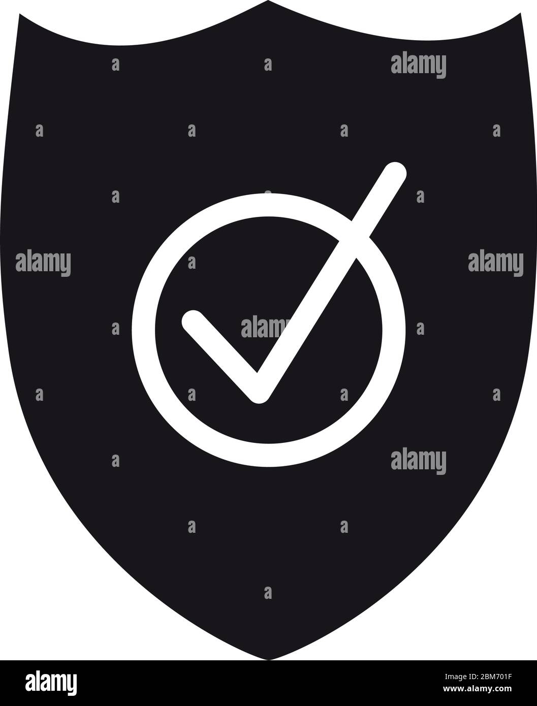 cyber security concept, shield with check mark icon over white ...