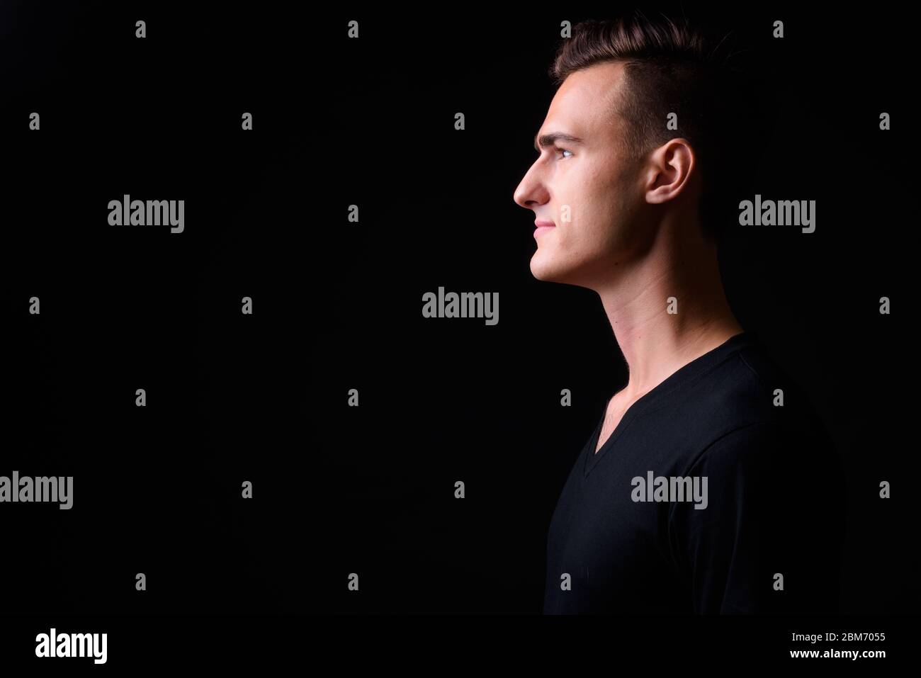 Black male caucasian profile hi-res stock photography and images - Alamy