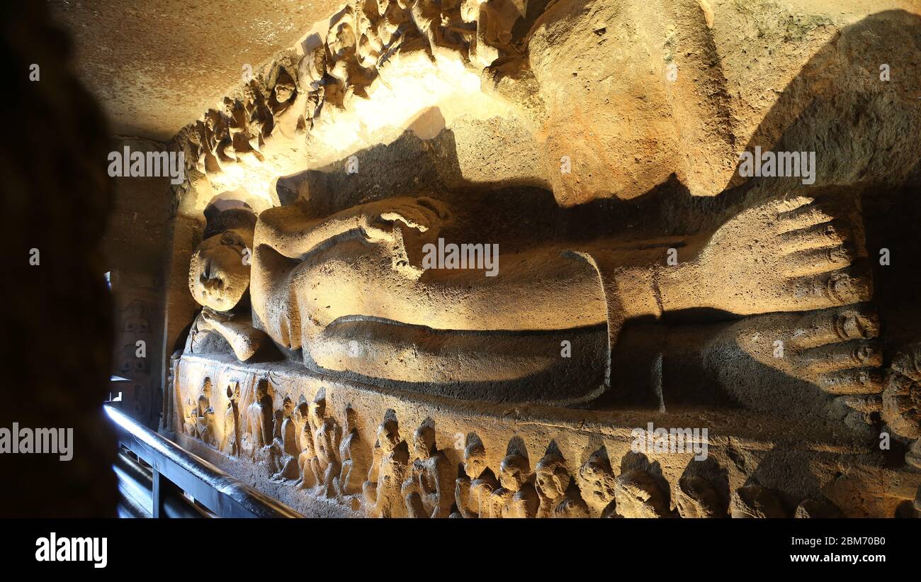 Cave 26 in Ajanta Caves in India Stock Photo - Alamy
