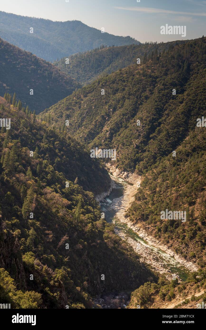 Feather River viewed from Falls Loop Trail in the woods of Oroville ...