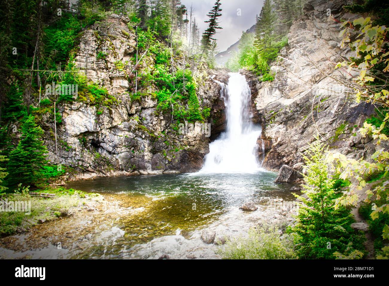 Running Eagle Falls Stock Photo - Alamy