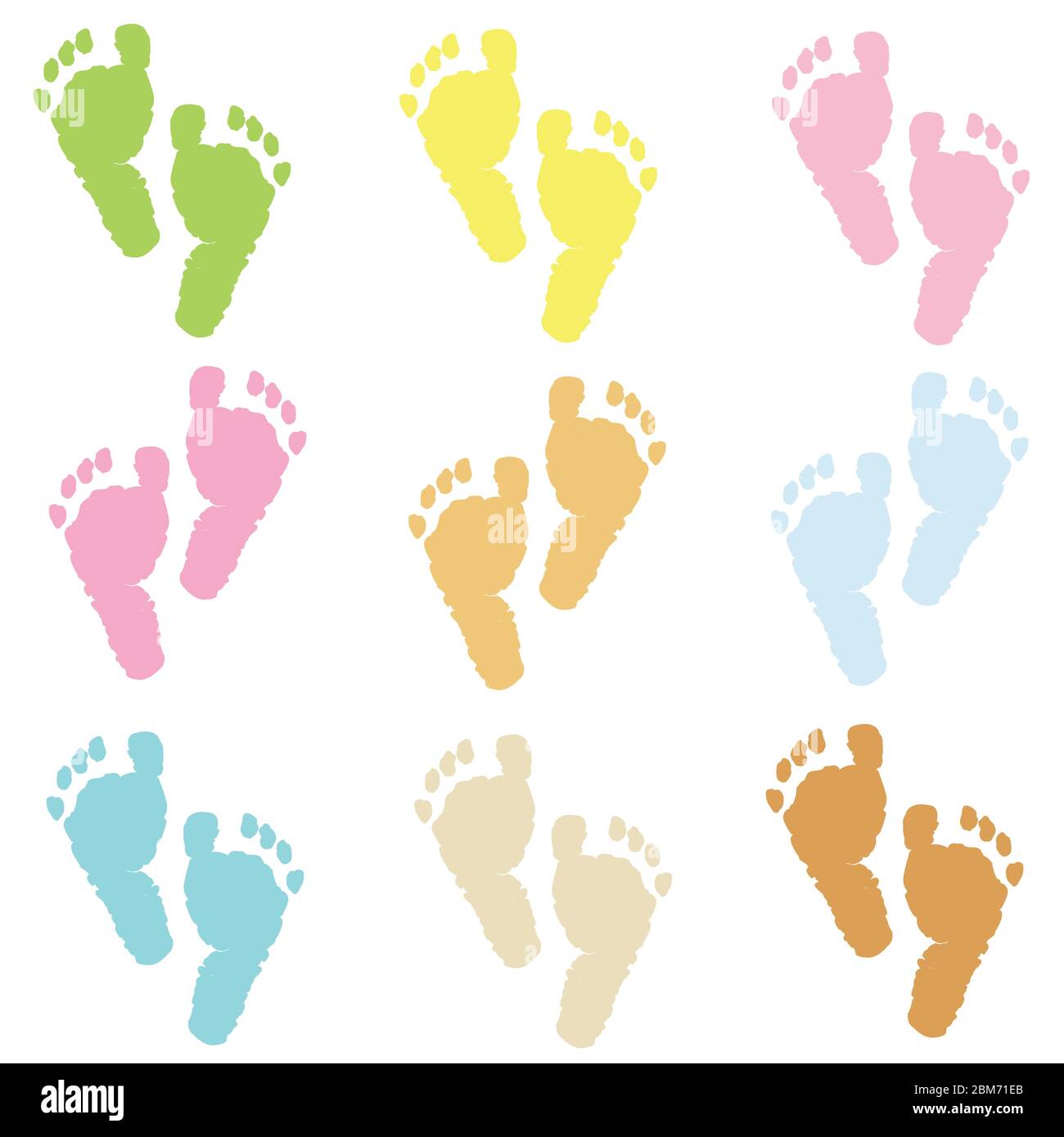 Colorful Baby Footprints