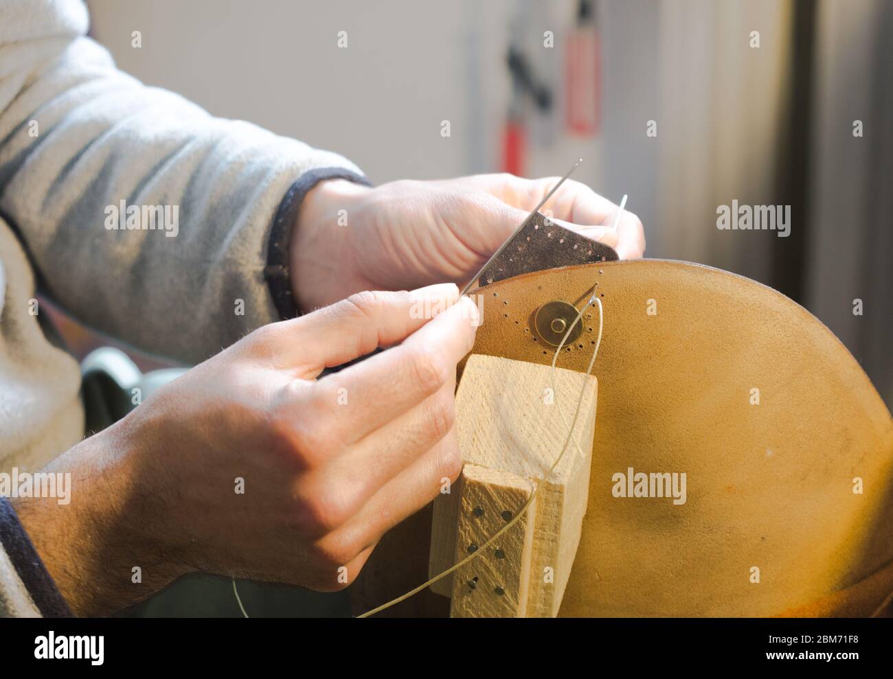Traditional leather making process handmade hi-res stock photography ...