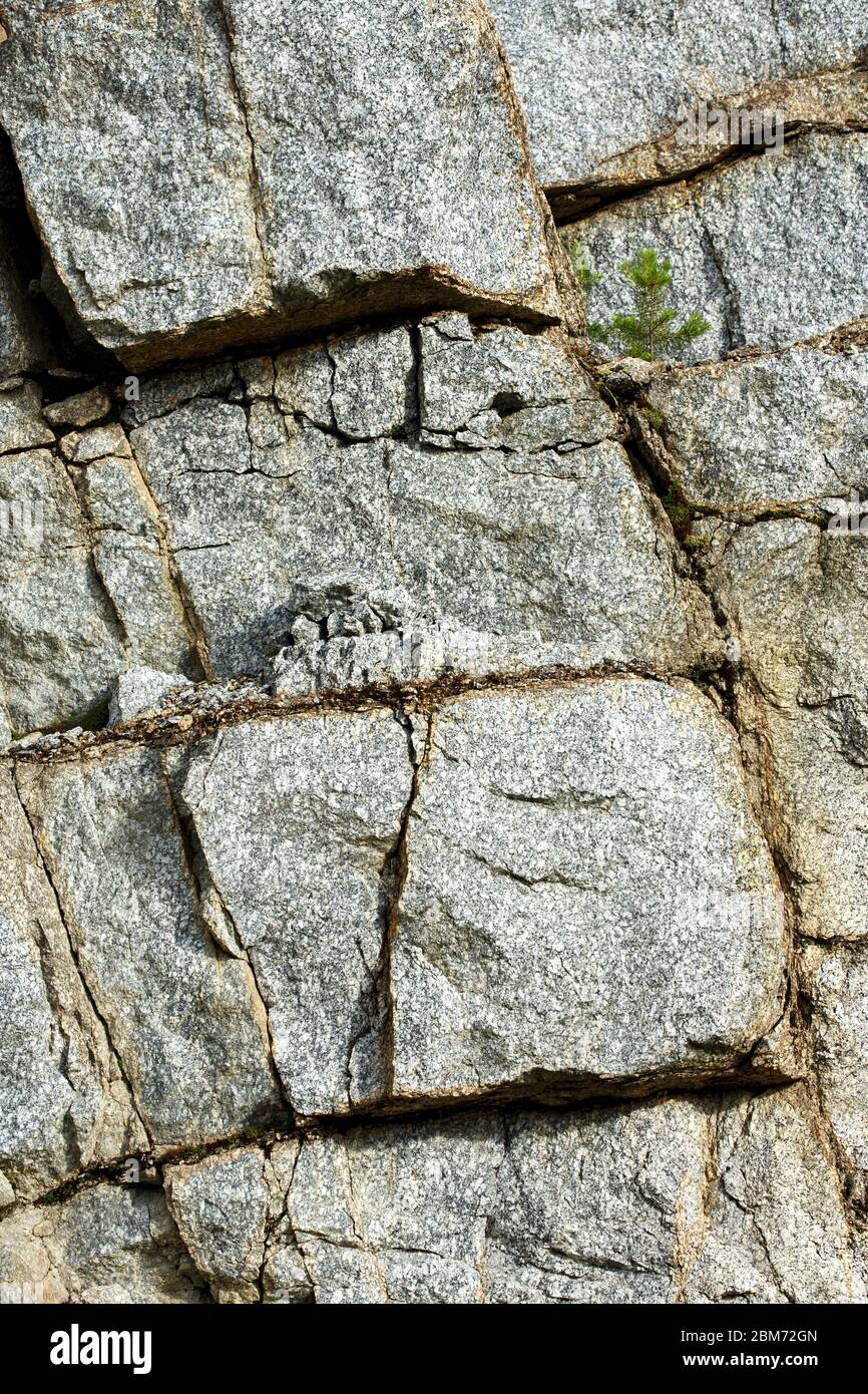 Cracks on rock face , Finland Stock Photo - Alamy