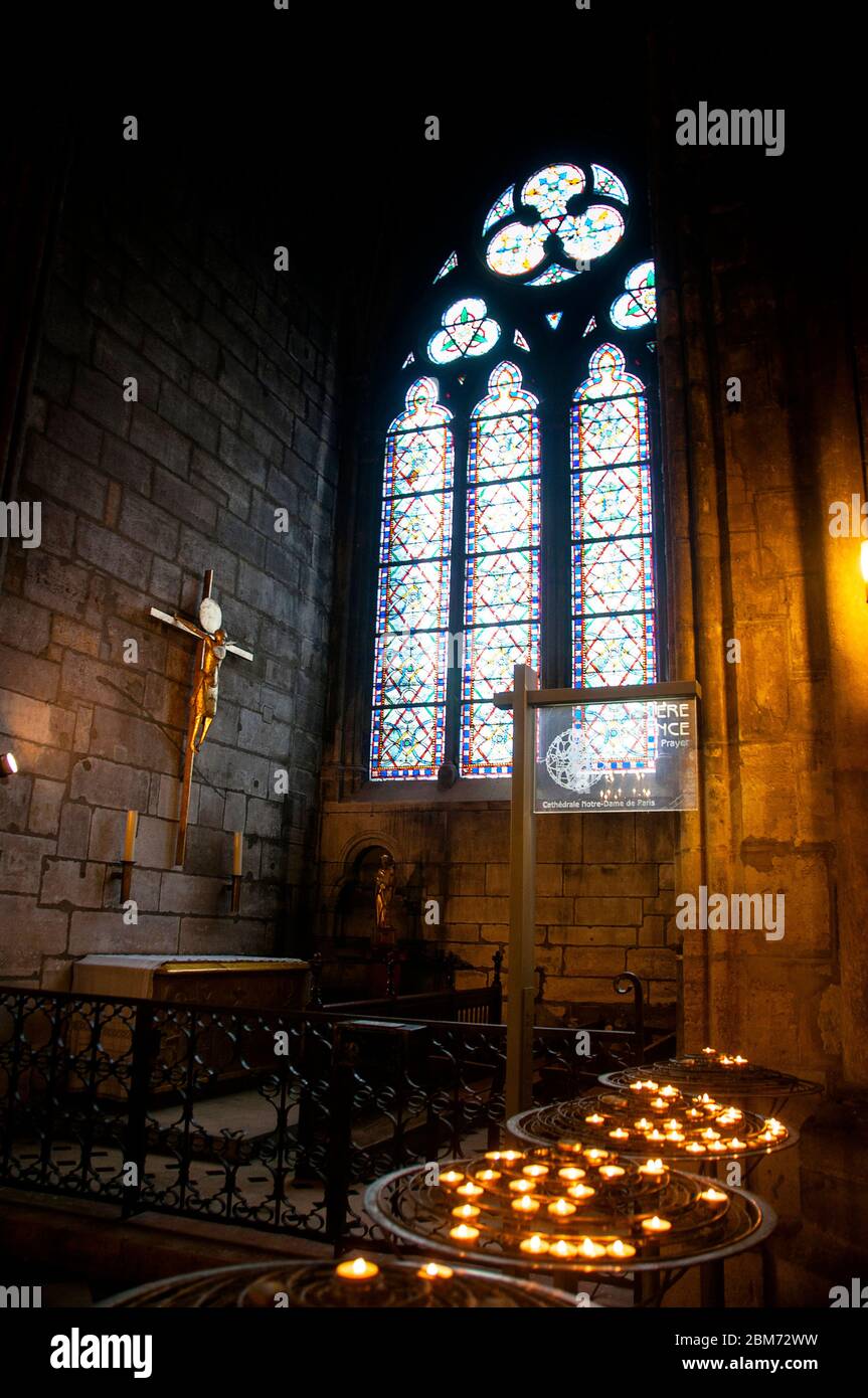 A smaller side chapel in Notre-Dame Cathedral in Paris, France incites ... A smaller side chapel in Notre-Dame Cathedral in Paris, France incites ...