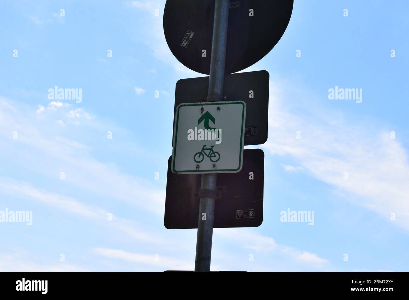 bike road sign, s-curve Stock Photo - Alamy