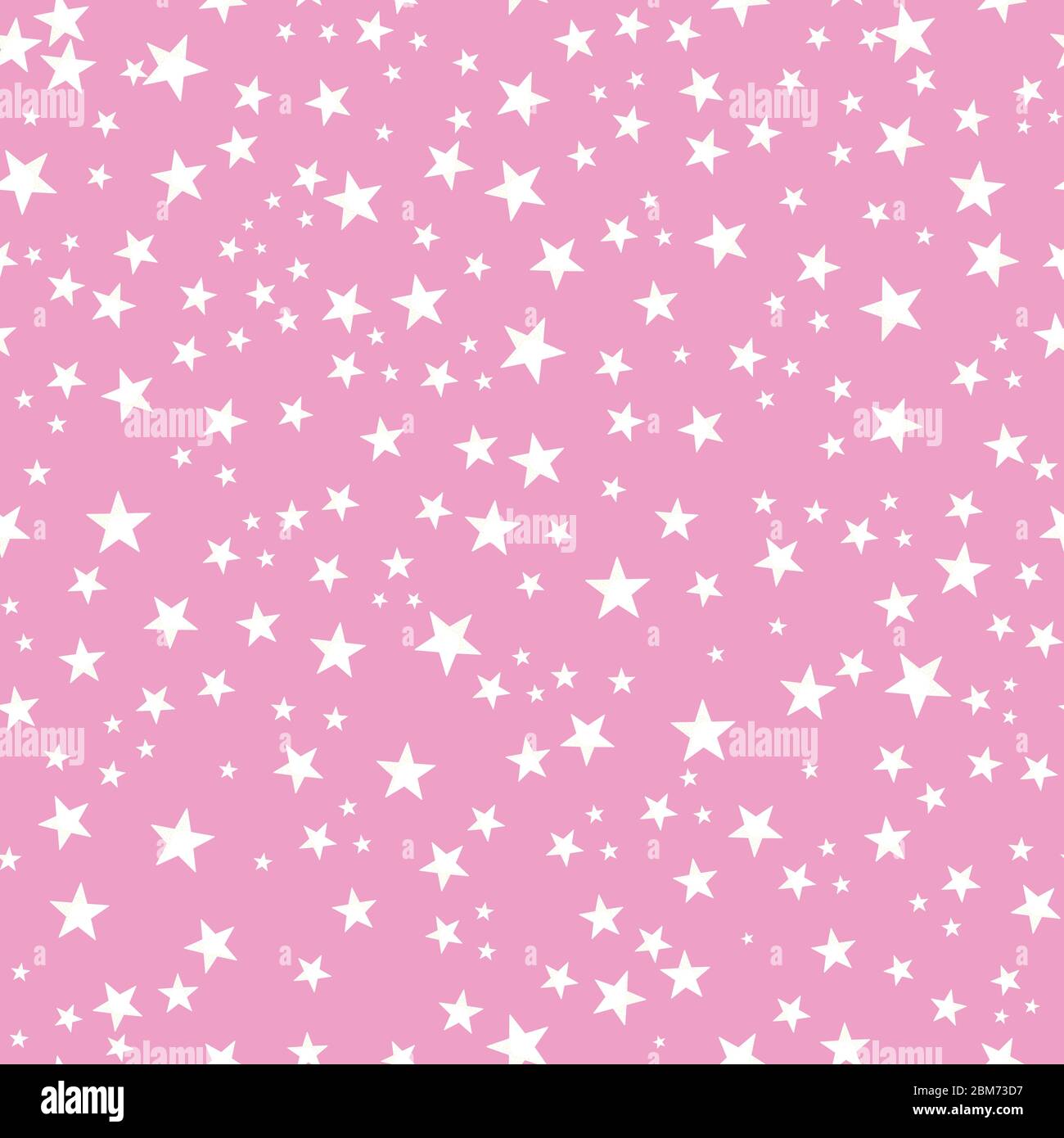 Pink baby shower background. Shining golden white stars seamless ...
