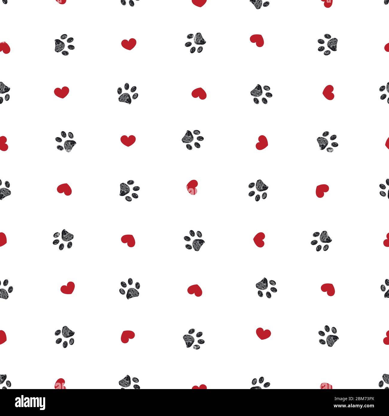 Red Paw Print Background
