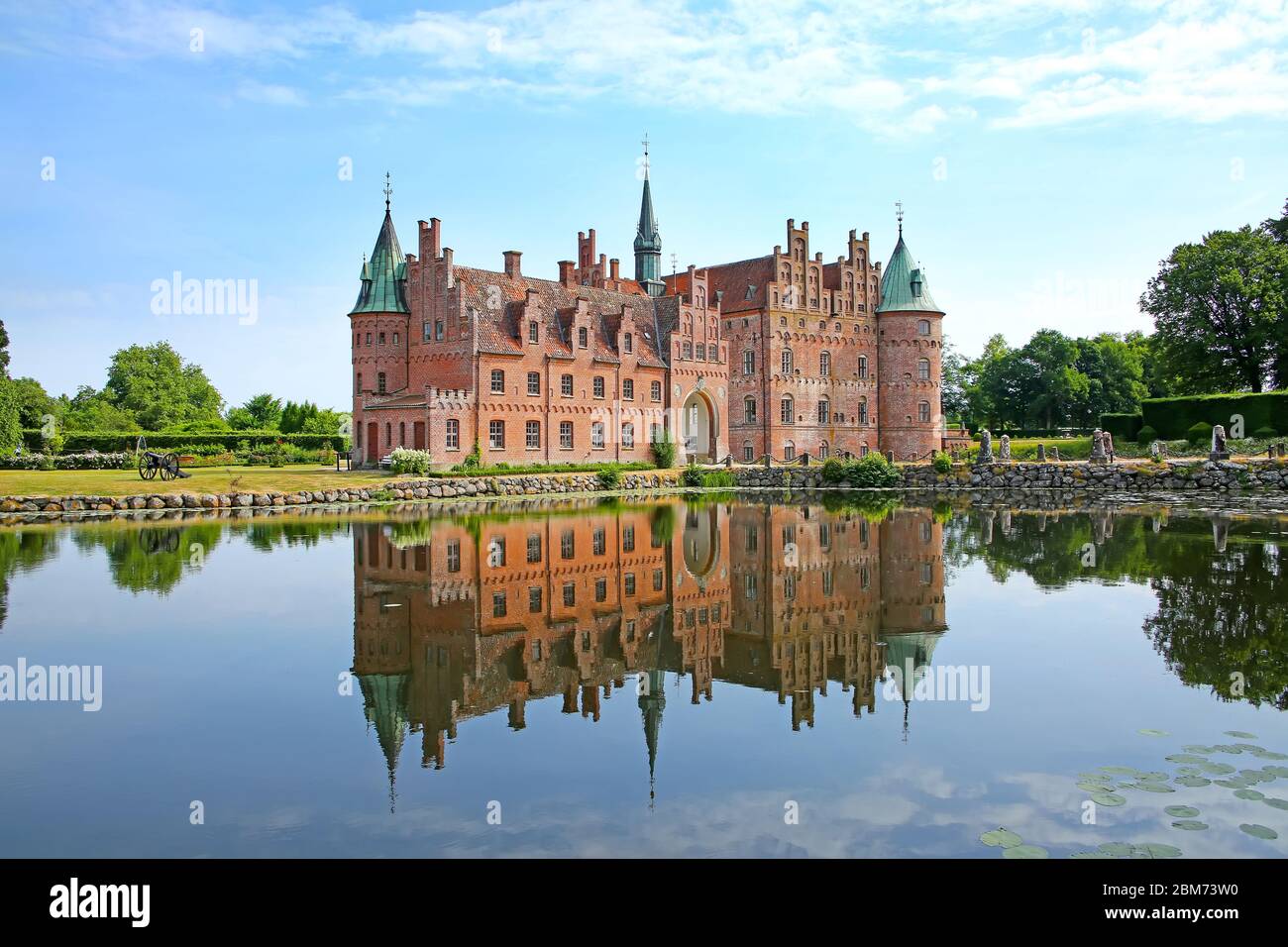 Egeskov Castle is located near Kvaerndrup, in the south of the island ...