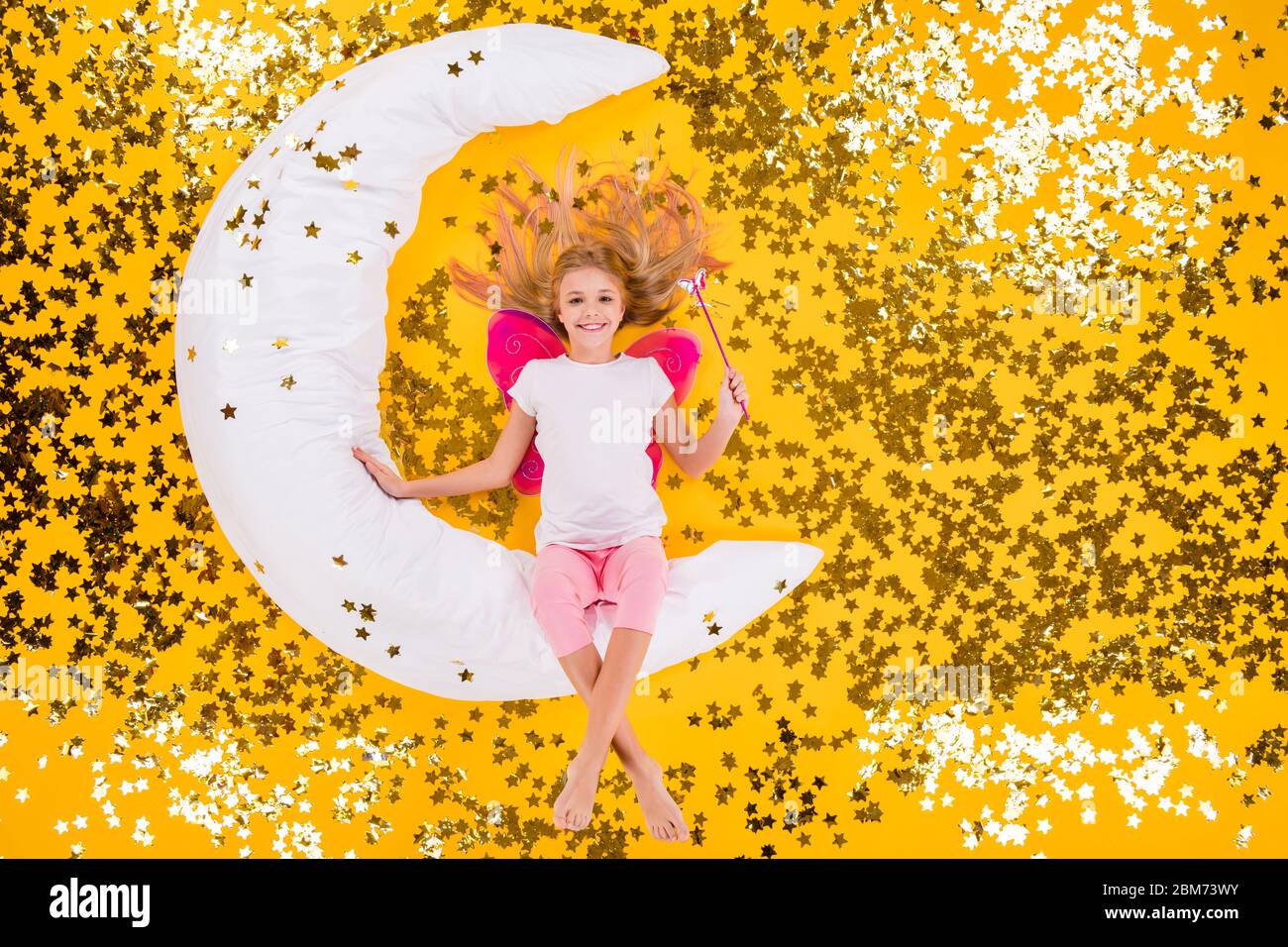 Top view above high angle flat lay flatlay lie concept view of little ...