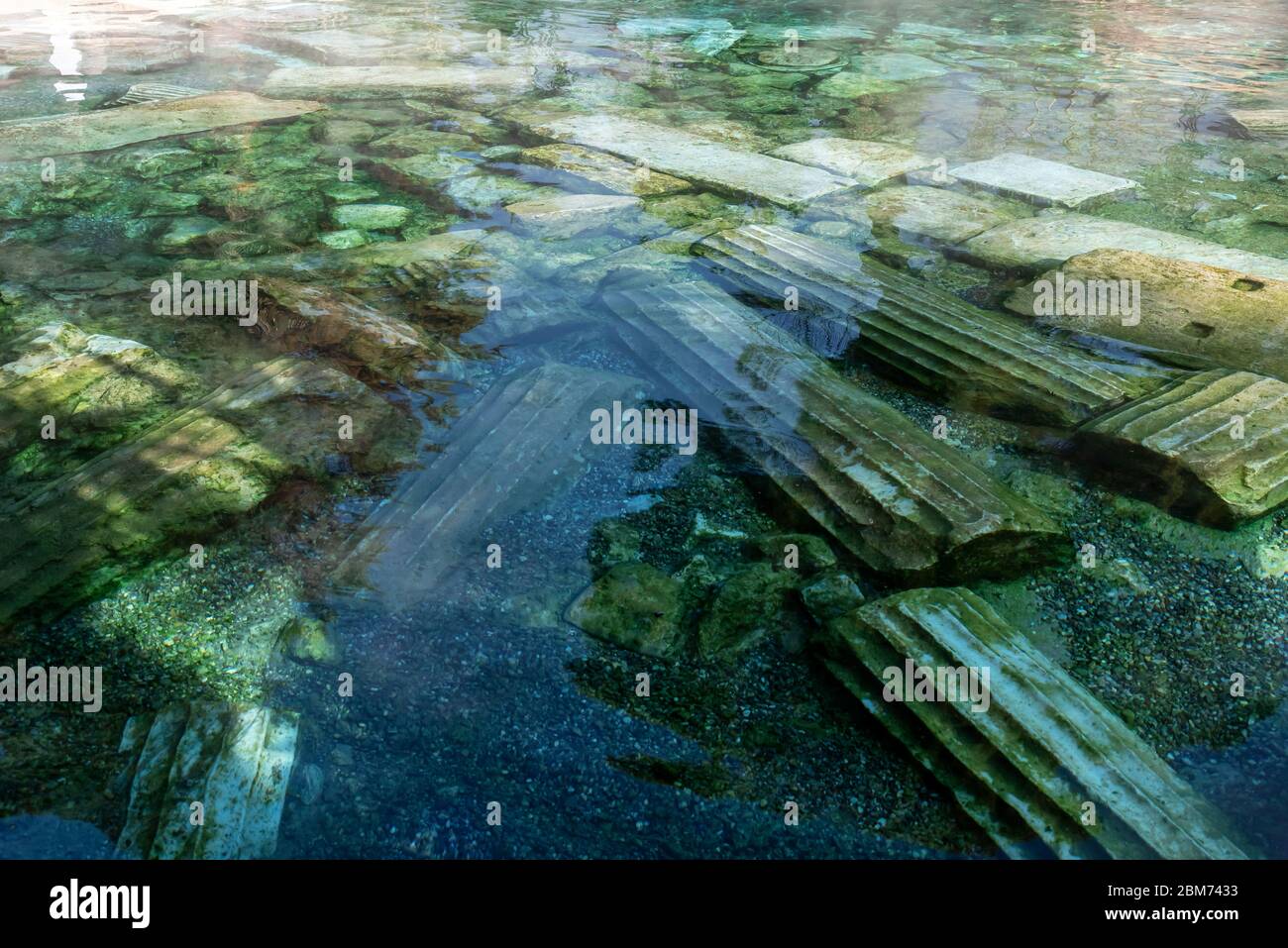 February 18, 2018: ruins of the ancient sacred pool of Cleopatra in ...