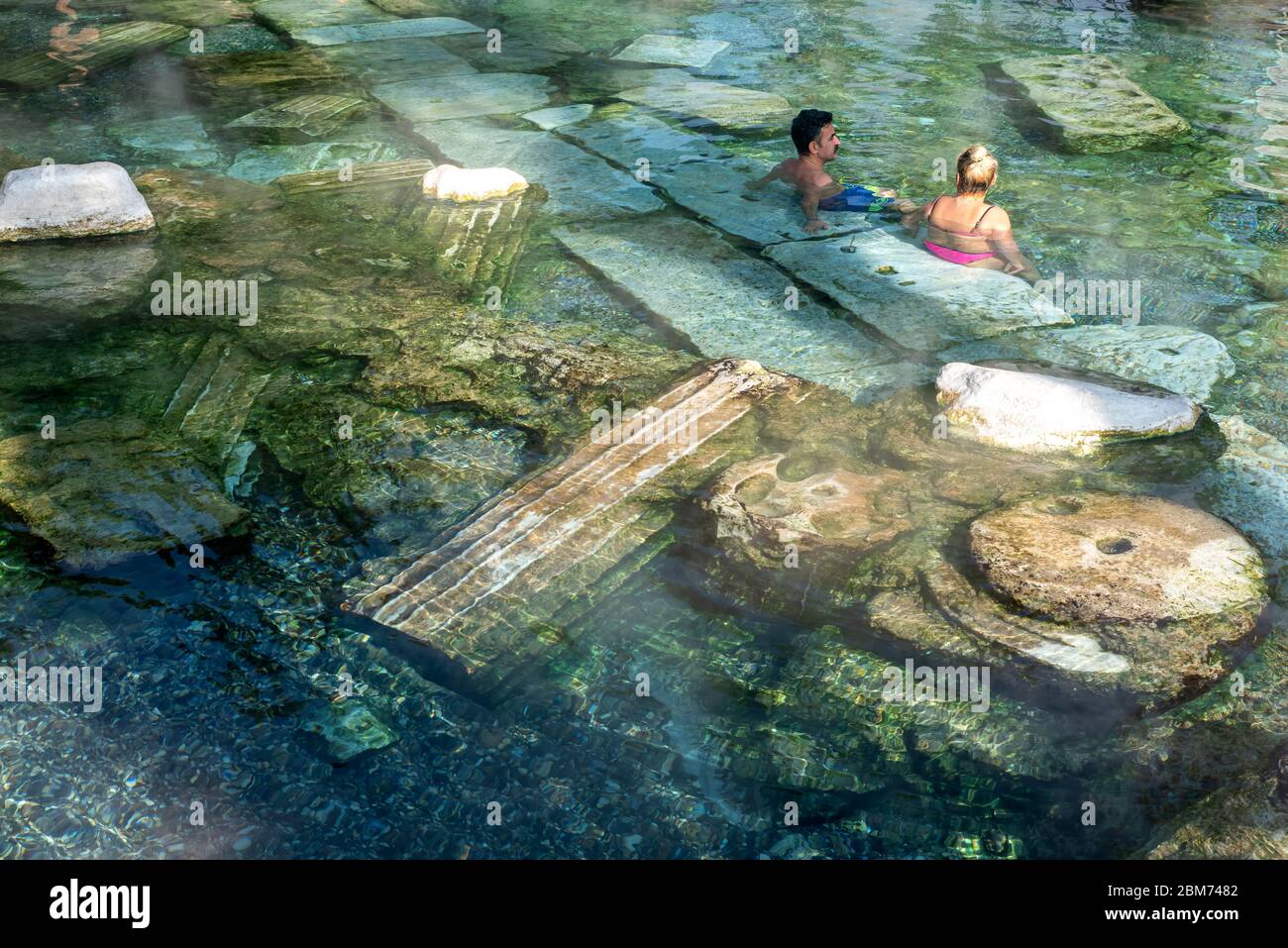 February 18, 2018: ruins of the ancient sacred pool of Cleopatra in ...
