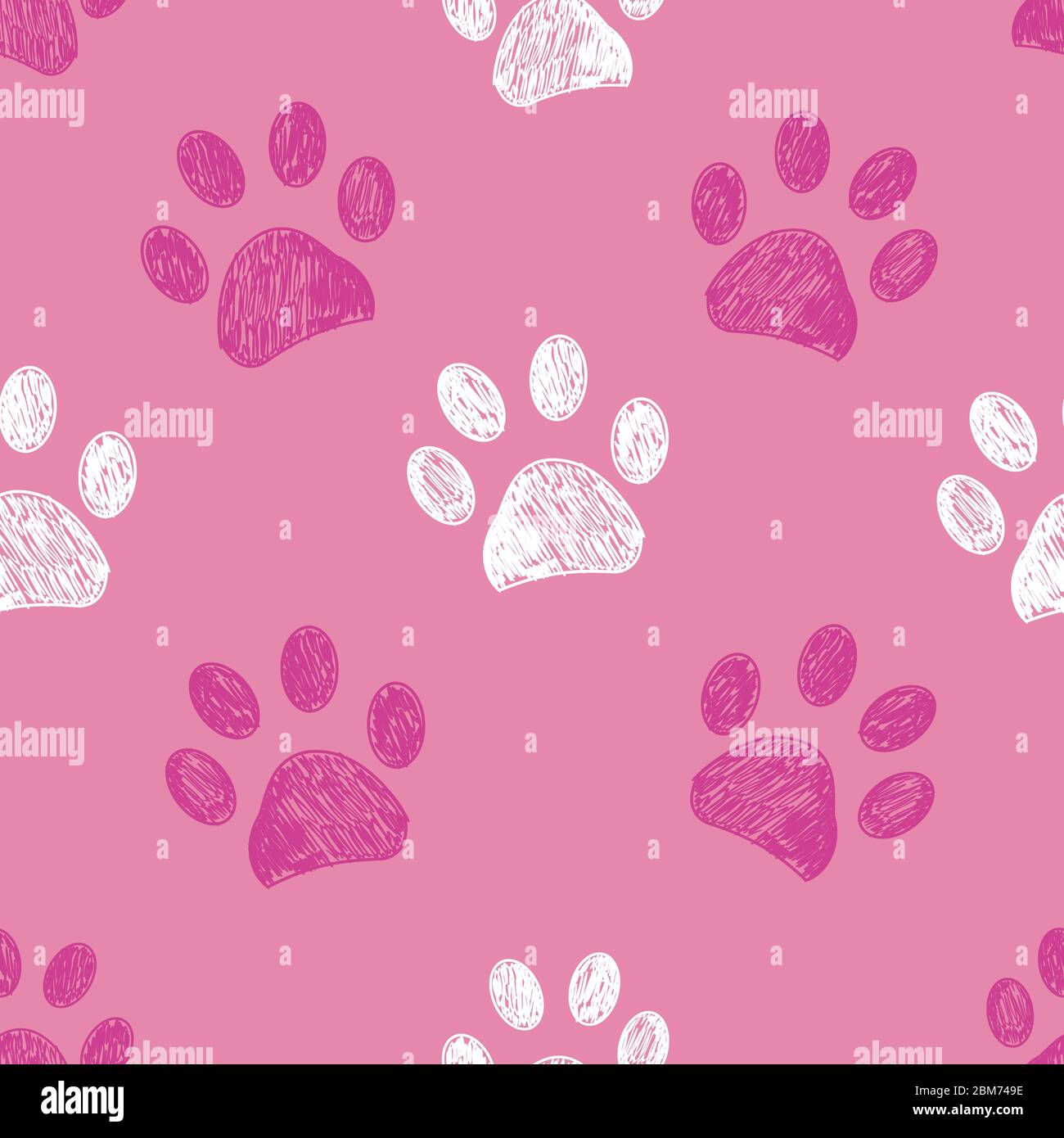 Seamless pattern for textile design. Pink paw print pattern background ...