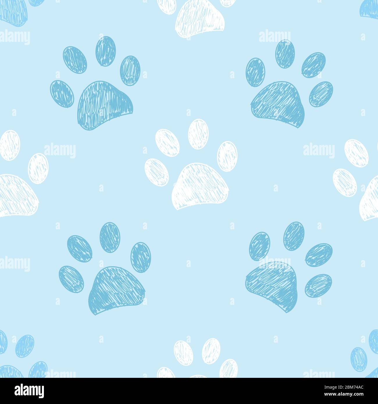 Blue Paw Print Background