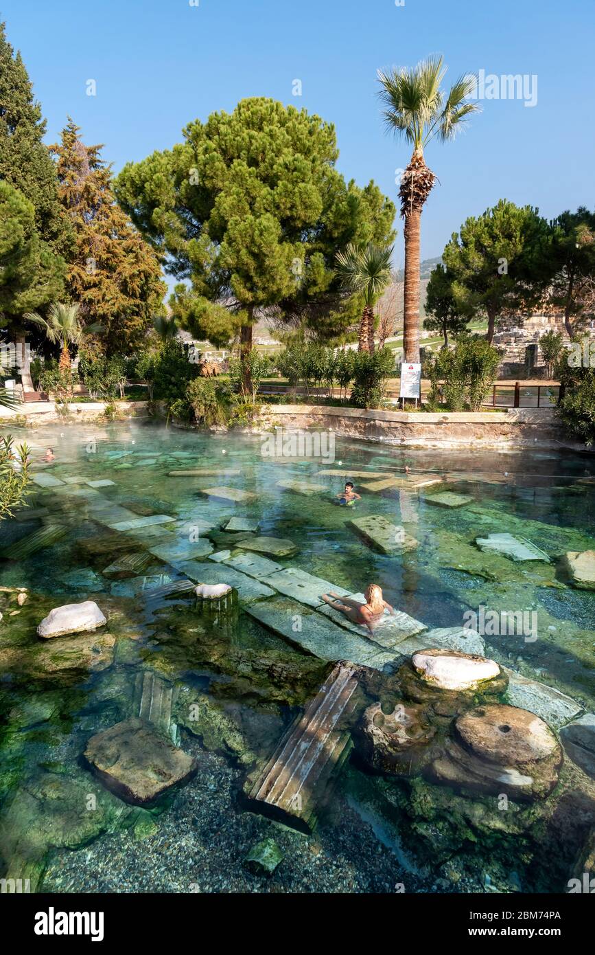 February 18, 2018: ruins of the ancient sacred pool of Cleopatra in ...
