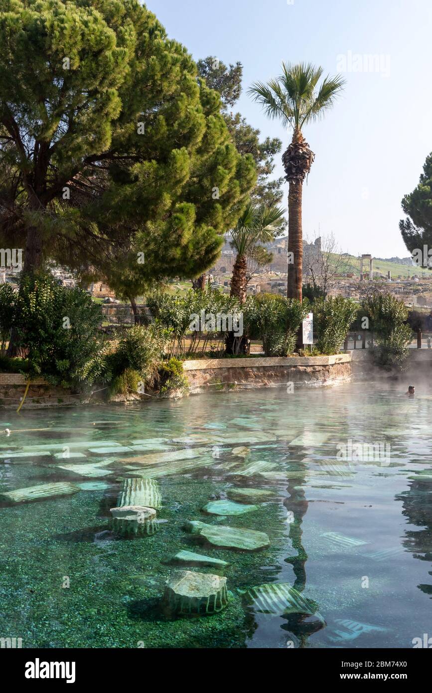 February 18, 2018: ruins of the ancient sacred pool of Cleopatra in ...